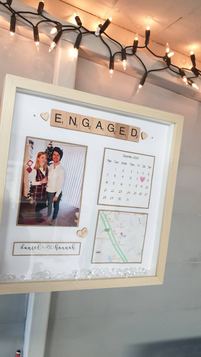 Gift for Engagement Engaged Gift Engagement Frame Handmade - Etsy UK