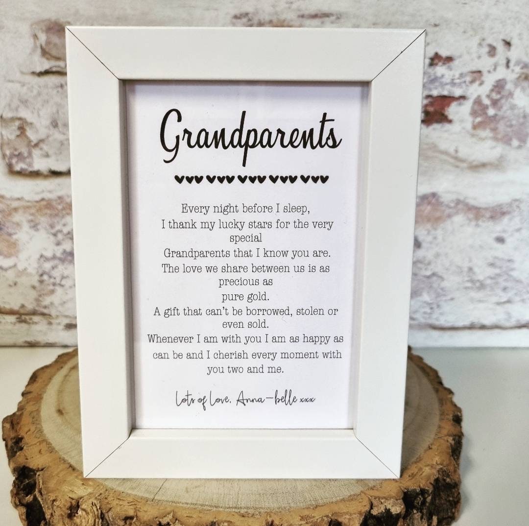 Grandparents Frame, Gift for Grandparents, Christmas Gift for ...
