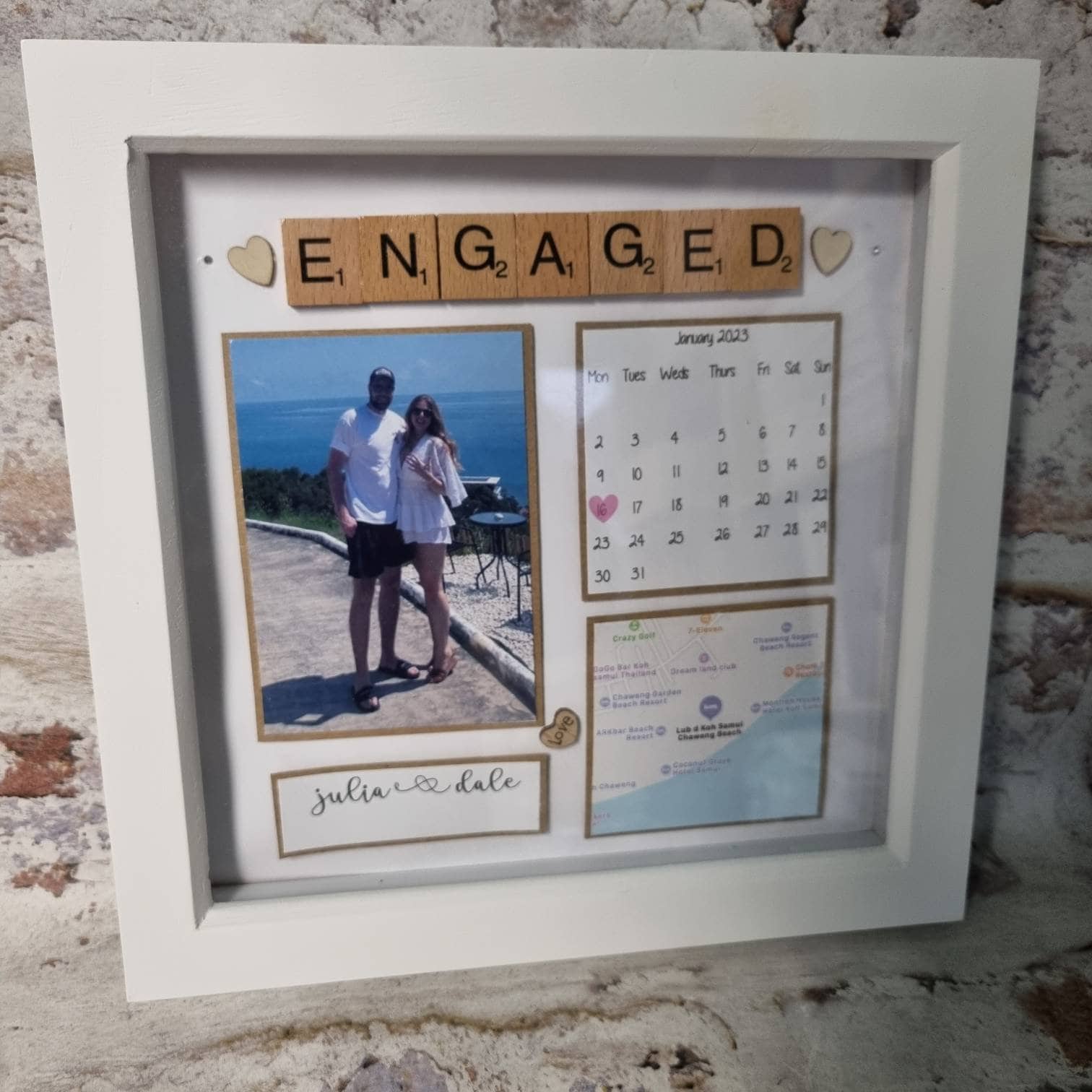 Gift for Engagement Engaged Gift Engagement Frame Handmade - Etsy UK