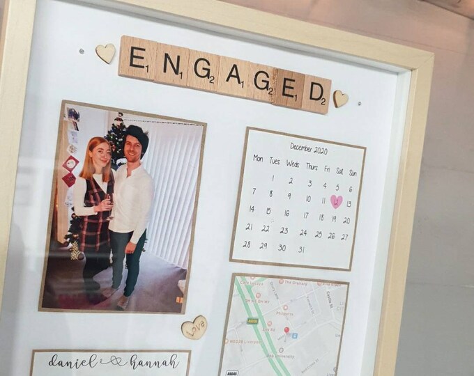 Gift for Engagement Engaged Gift Engagement Frame Handmade - Etsy UK
