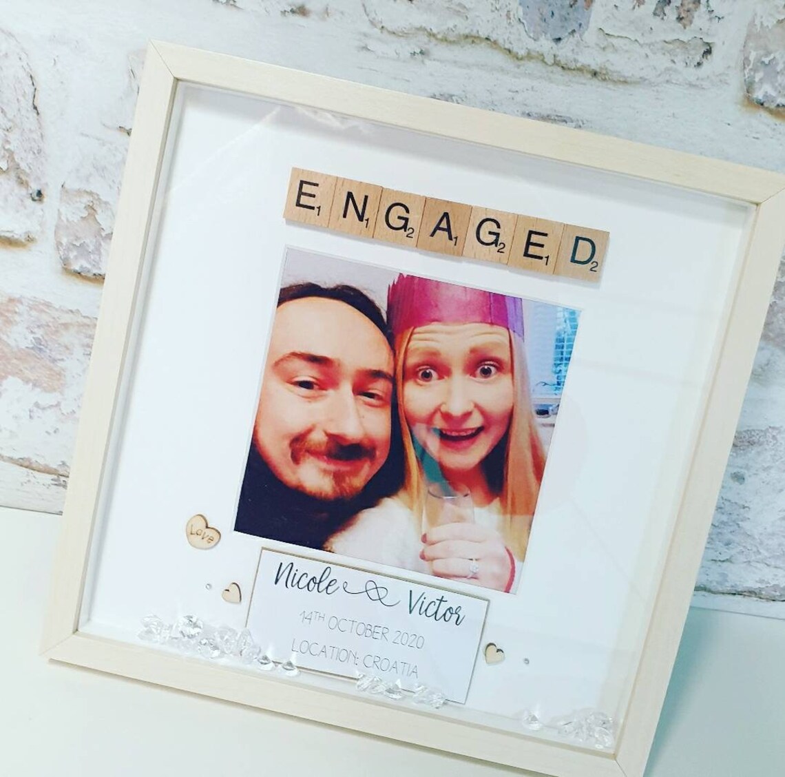Gift for Engagement Engaged Gift Engagement Frame Handmade - Etsy UK