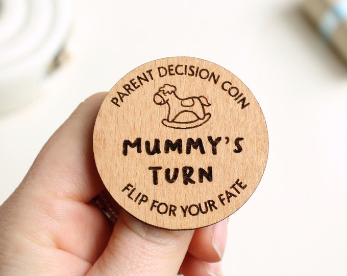 New Parent Decision Flip Coin, Personalised New Mum Baby Shower, First ...