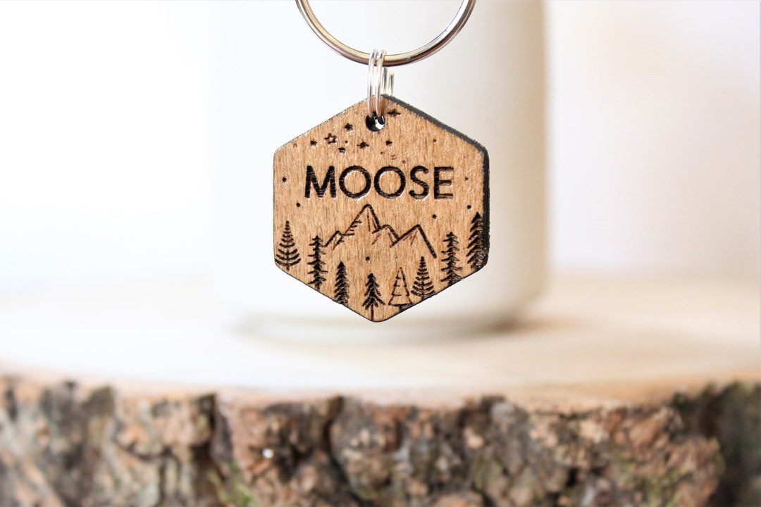 Personalised Wood Dog Tag, Wood Dog Tag, Dog Identification Tag, Dog ...