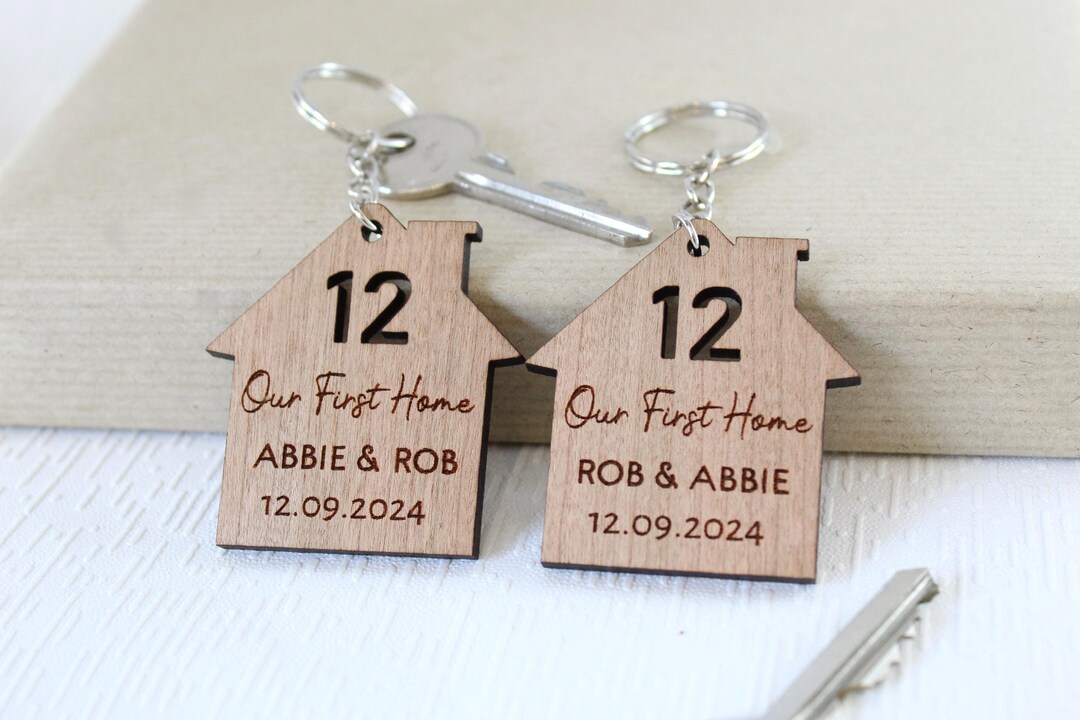 New Home Gift Keyrings My First Home Keepsake Couples Our First Home ...