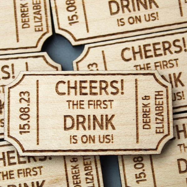 Wedding First Drink on Us Token - Etsy UK