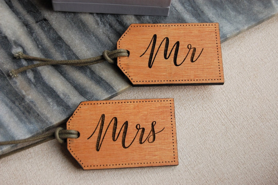 Wooden Luggage Tag, Couples Gift, Newlywed Present, Travel Gift ...