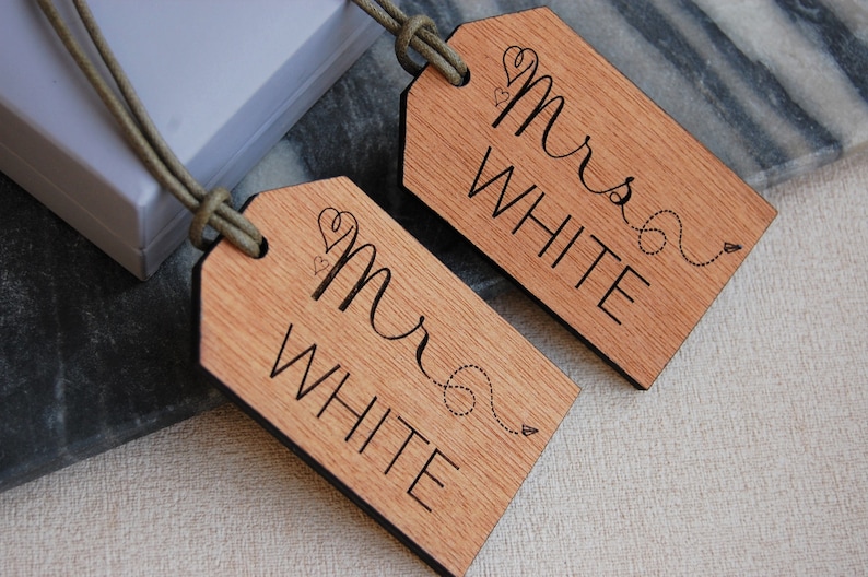 Wooden Luggage Tag, Couples Gift, Newlywed Present, Travel Gift ...