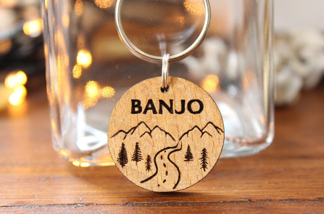 Wooden Dog Tag, Personalised Dog ID Tag, Dog Tags for Dogs, Mountain ...