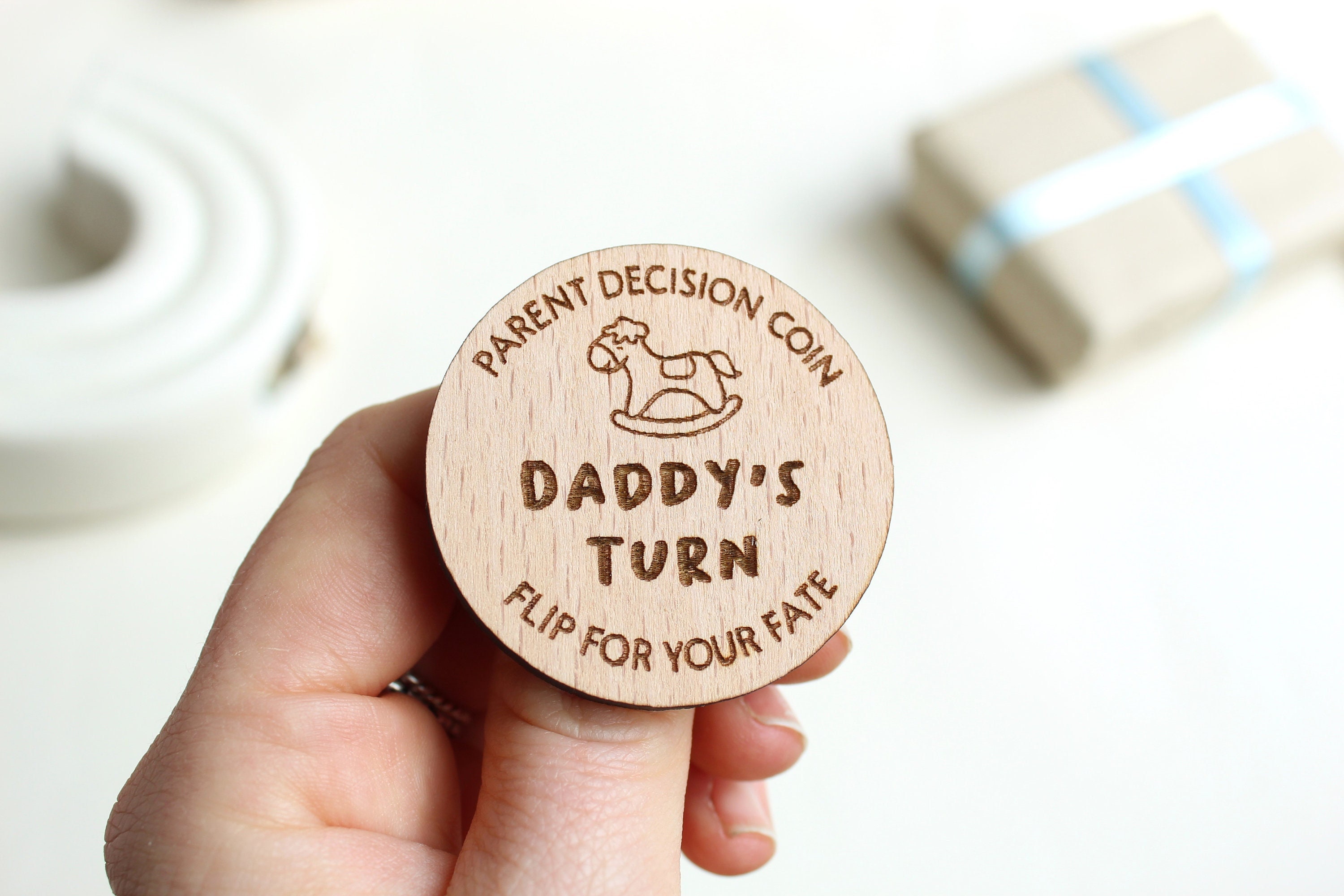 New Parent Decision Flip Coin, Personalised New Mum Baby Shower, First ...