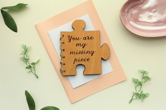 Wooden Card You Are My Missing Piece Wooden Valentines Card | Etsy