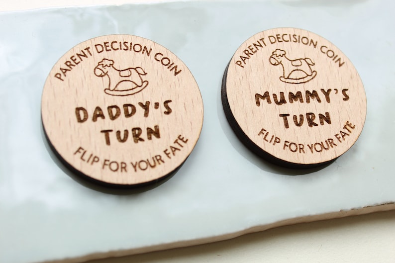 New Parent Decision Flip Coin, Personalised New Mum Baby Shower, First ...