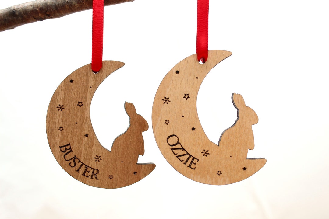 Personalised Bunny Christmas Decoration, Rabbit Lover Christmas Gift ...