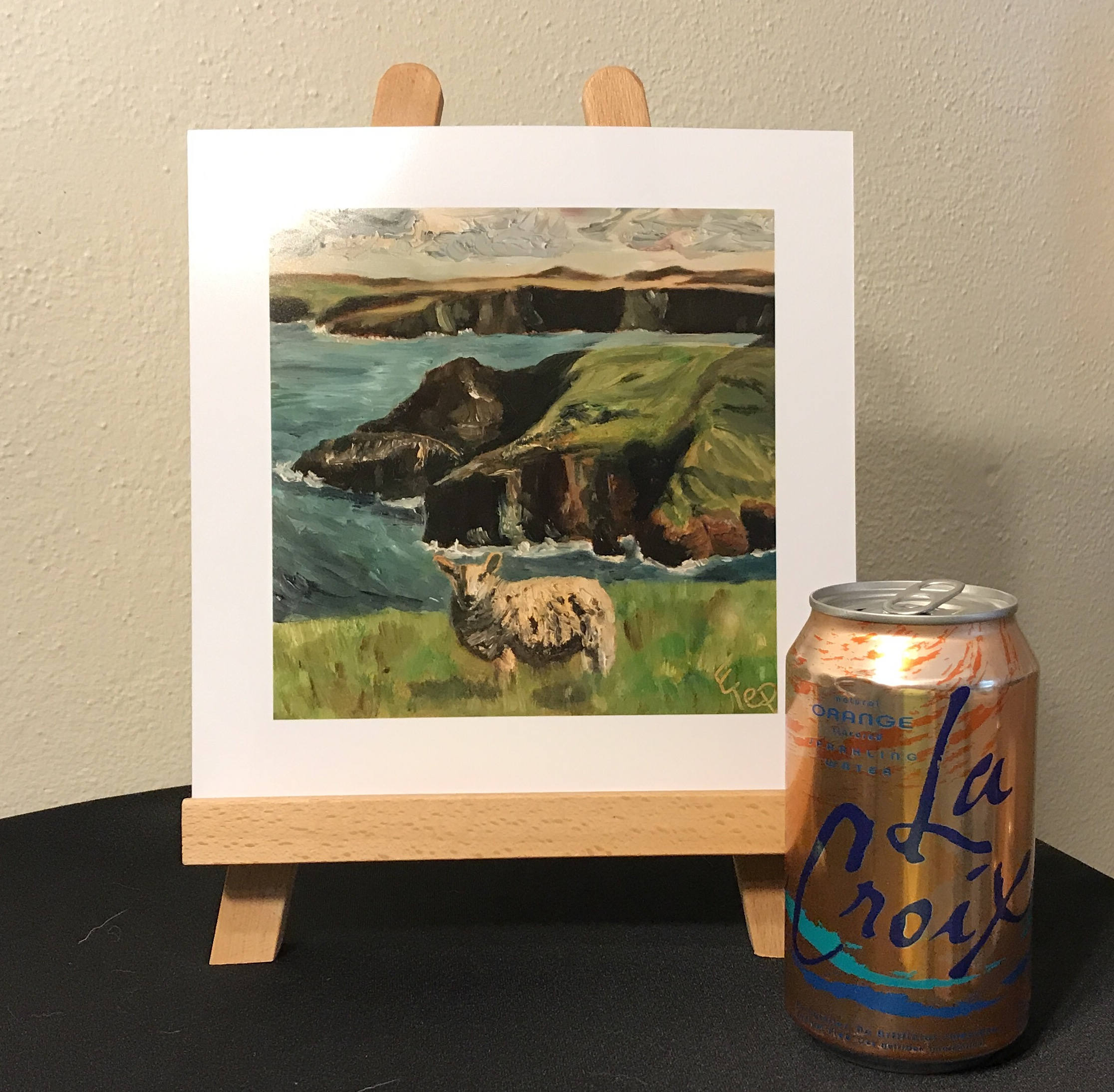 Art Print / Welsh Sheep by the Sea / Seascape / Ocean Cliffs / Digital ...