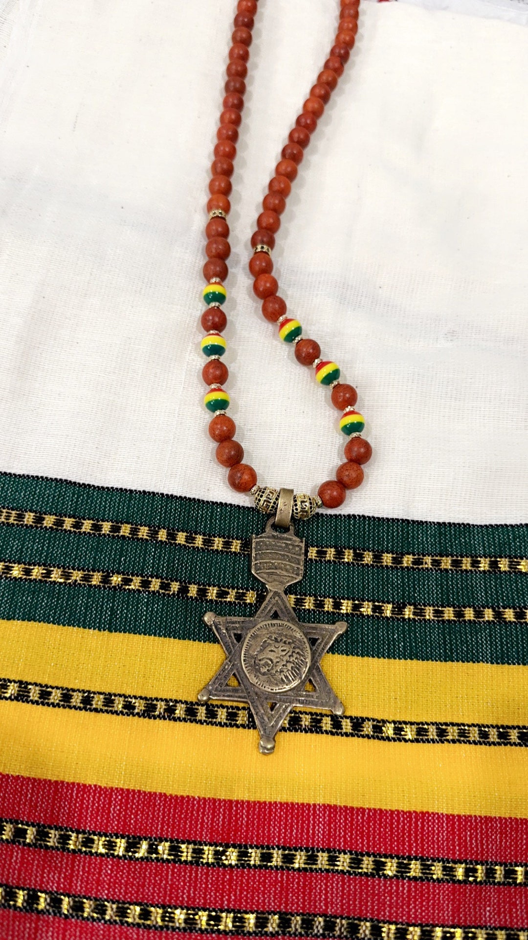 Star of David With Crown and Lion Head Necklace , Rasta Necklace ...