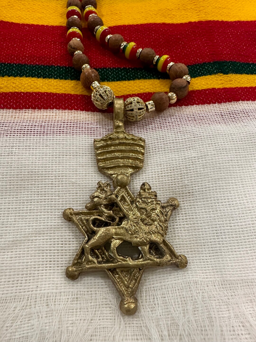 Lion of Judah Star of David Rasta Necklace - Etsy UK