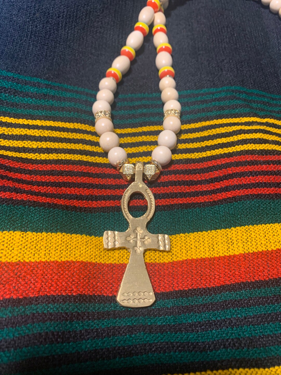 Intricate Brass Ankh Necklace , Rastafarian Necklace - Etsy