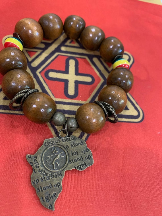 Bob Marley Bracelet Rasta Chunky Bracelet Map Africa Charm - Etsy