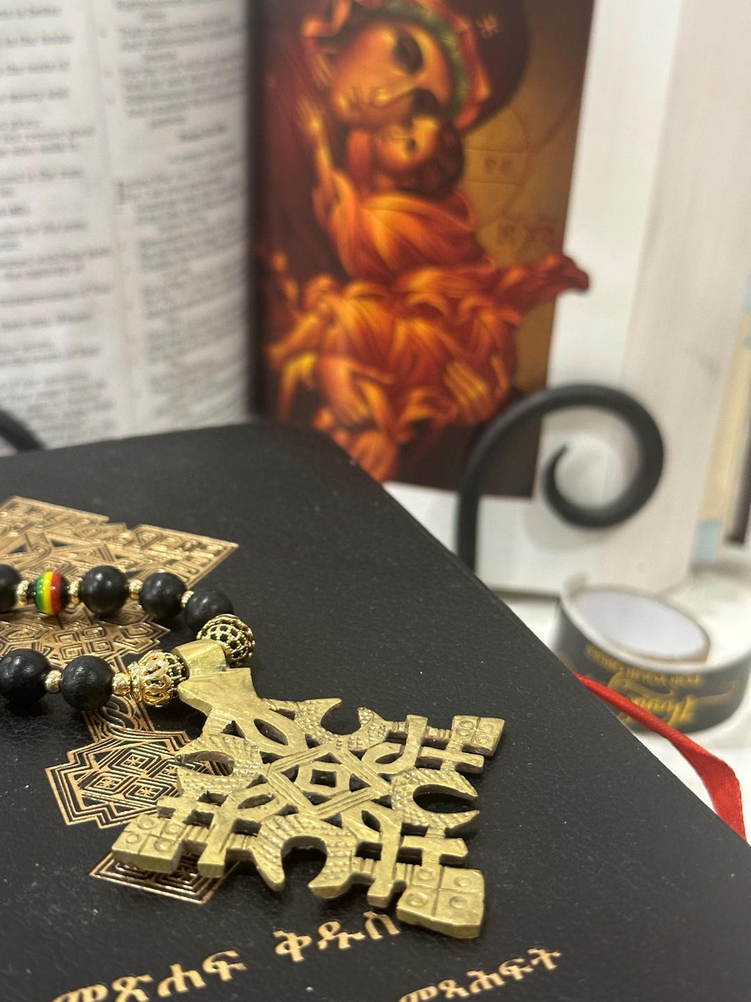 Meskel , Intricate Design Coptic Cross Necklace , Ethiopian Meskel ...