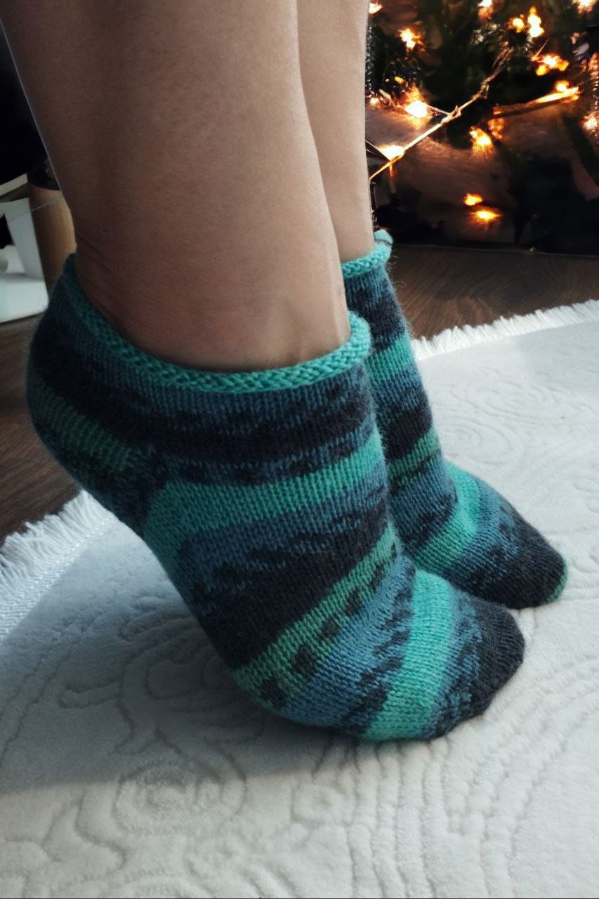 Knitted Socks Cozy Handmade Blue Wool Socks Perfect Mom - Etsy