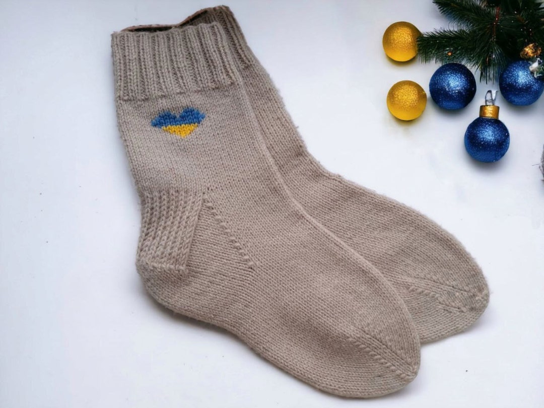 Knitted Socks - Unisex, Wool, Handmade, Pray for Ukraine, Stand With ...