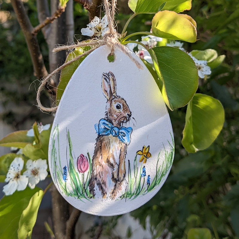 Ceramic Hand Painted Bunny - Etsy