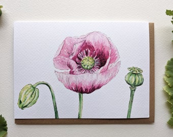 Watercolor Hello Printable Greeting Card Blank Note Thank You - Etsy