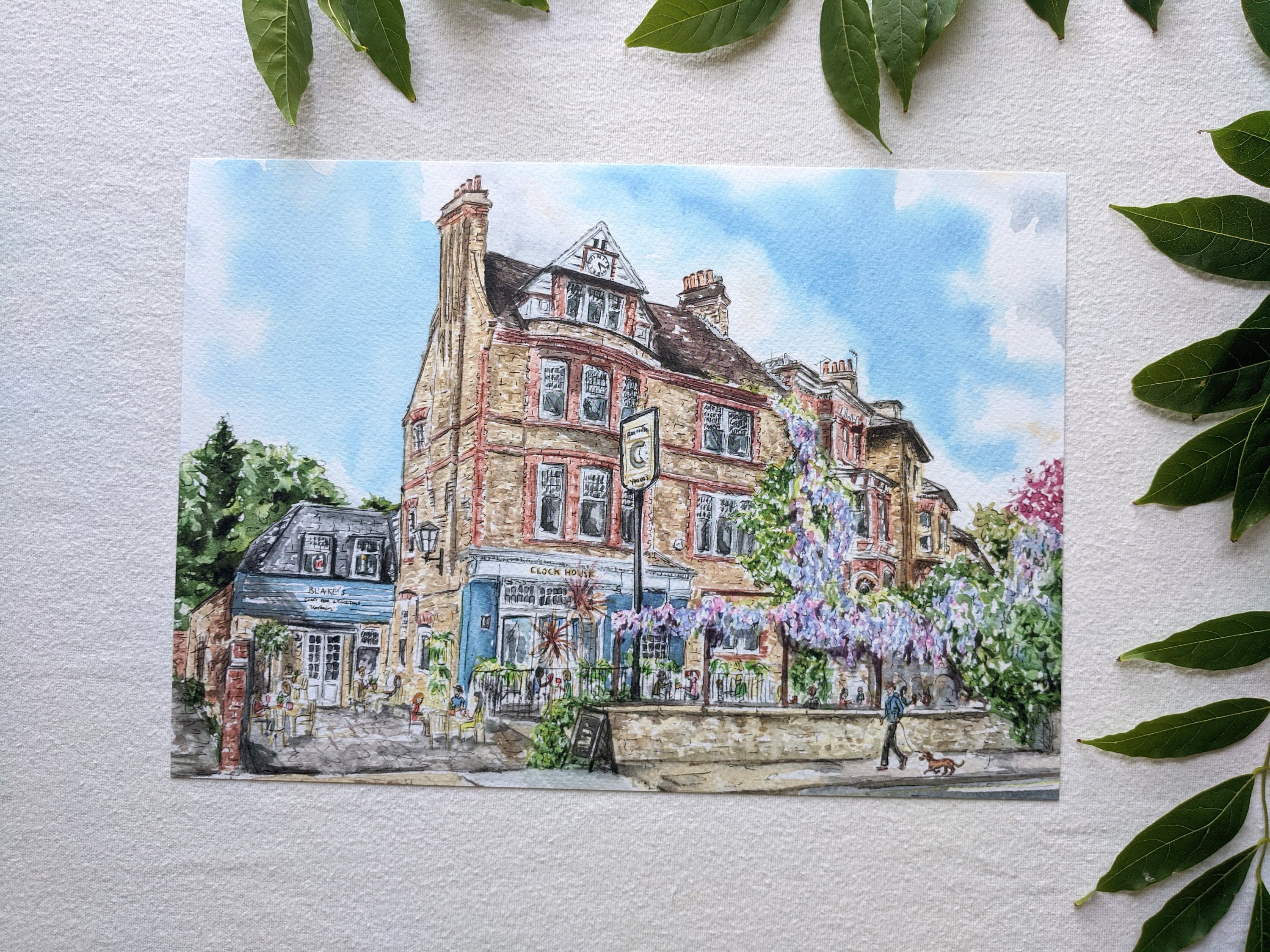 East Dulwich Art Print, the Clockhouse Pub Original Watercolour ...