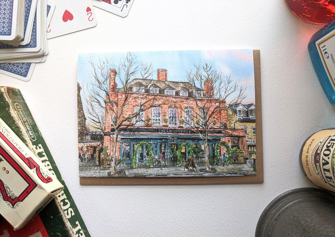 The Cherry Tree Pub East Dulwich Blank Greeting Card - Etsy