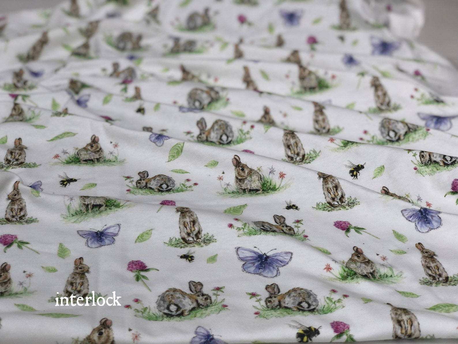 Bunny Rabbit 100% Cotton Fabric - Etsy