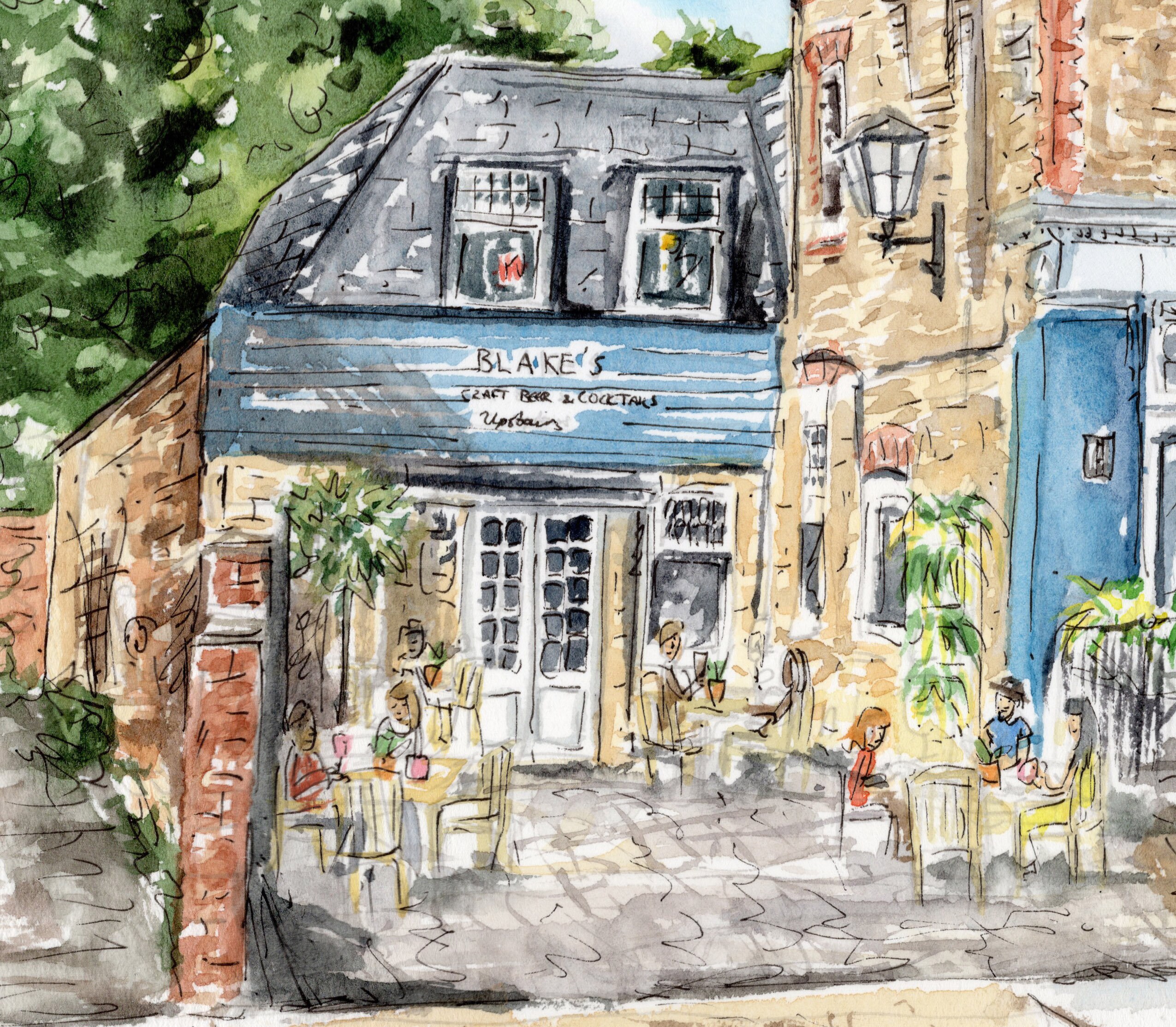 East Dulwich Art Print the Clockhouse Pub Original - Etsy Australia