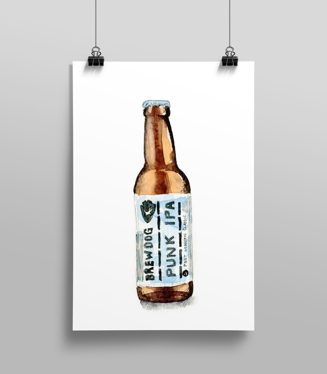 Brewdog Punk IPA Craft Beer Original Watercolour Fine Art - Etsy