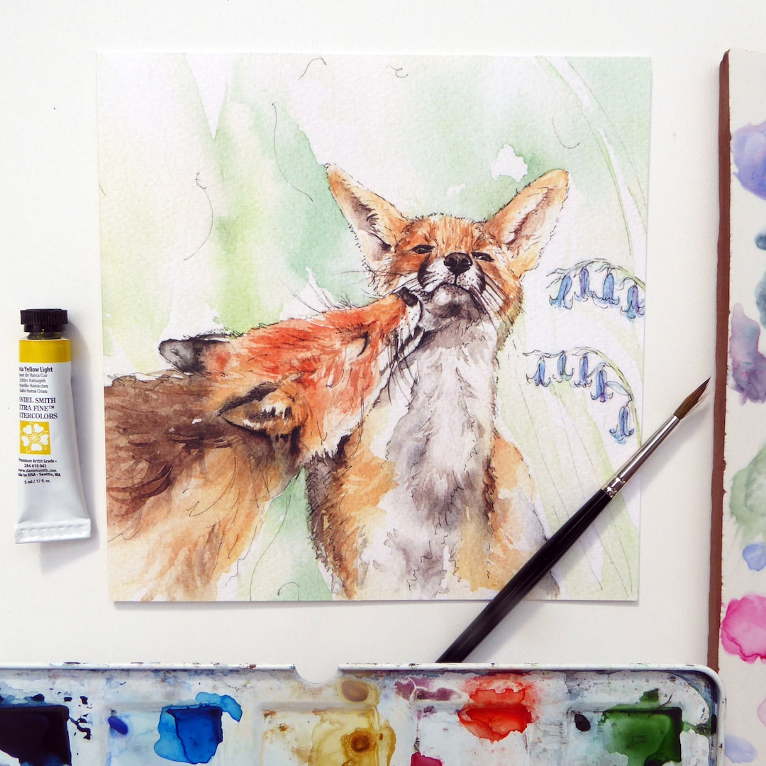 Fox Blank Greeting Card Foxes in Love - Etsy