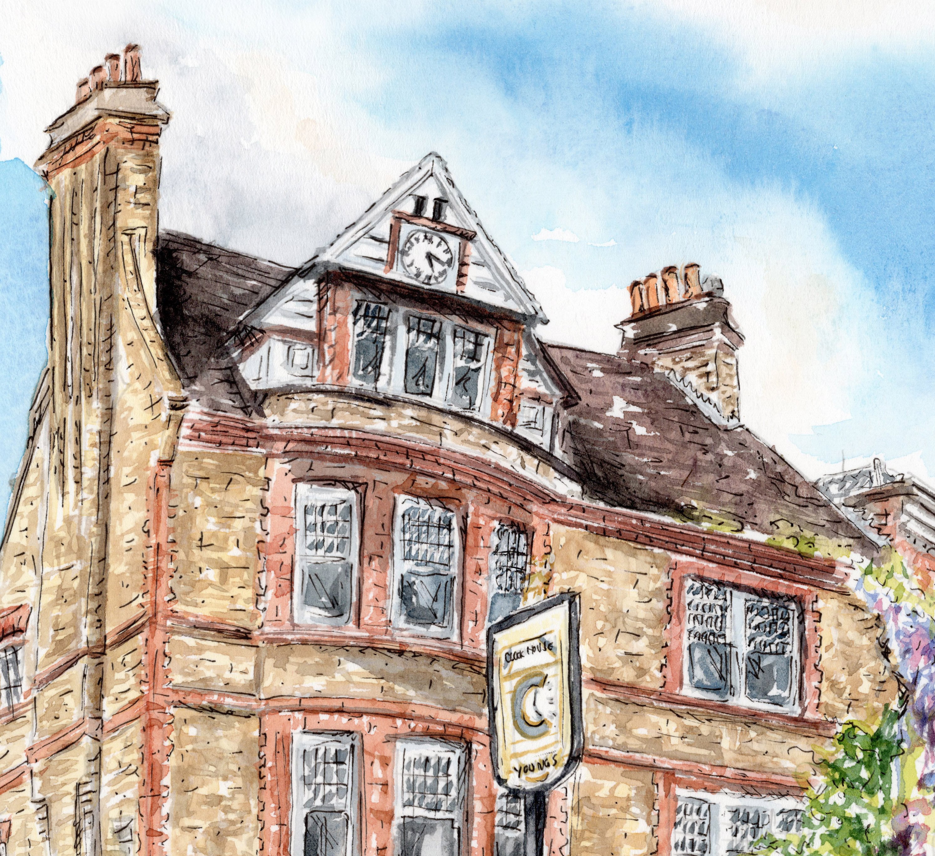 East Dulwich Art Print the Clockhouse Pub Original - Etsy Australia