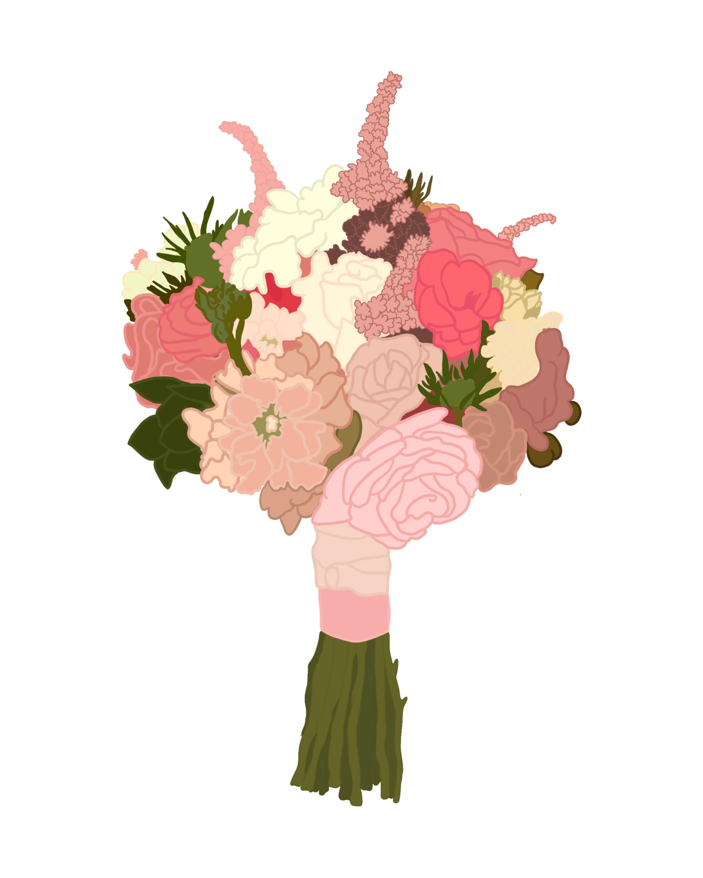 Hand Drawn Flower Bouquet Digital Download and Print - Etsy
