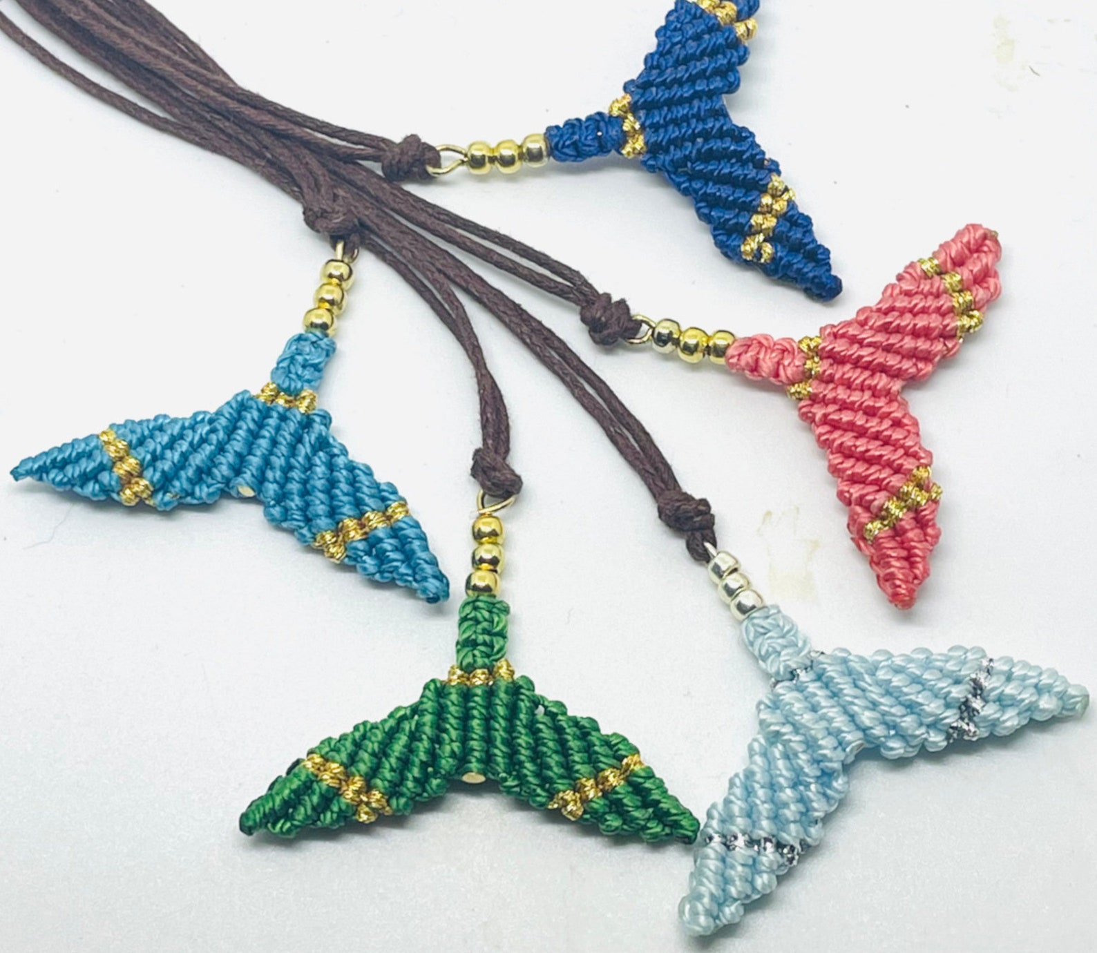 Macramé Mermaid Tail, Adjustable Cord Necklace, Boho Chic, Friendship ...