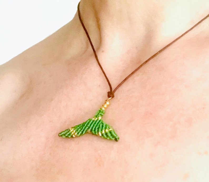 Macramé Mermaid Tail, Adjustable Cord Necklace, Boho Chic, Friendship ...