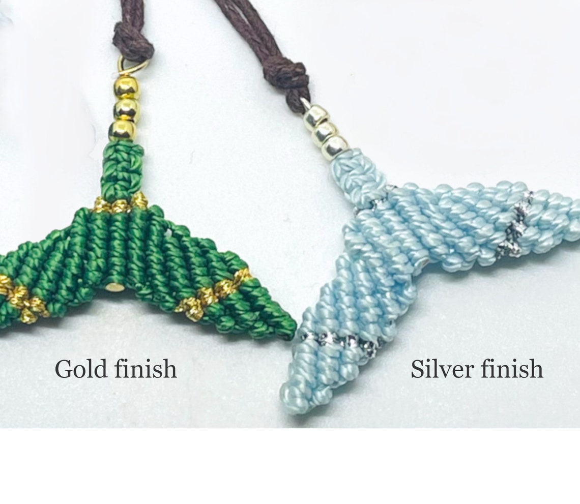 Macramé Mermaid Tail, Adjustable Cord Necklace, Boho Chic, Friendship ...