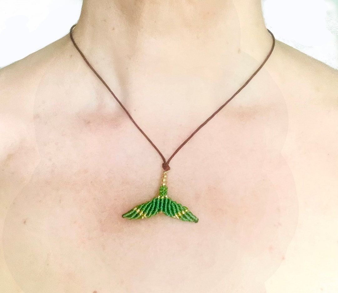 Macramé Mermaid Tail, Adjustable Cord Necklace, Boho Chic, Friendship ...