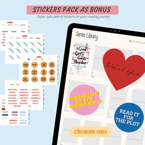 Reading Journal for iPad + BONUS STICKER PACK, Digital Book Journal ...