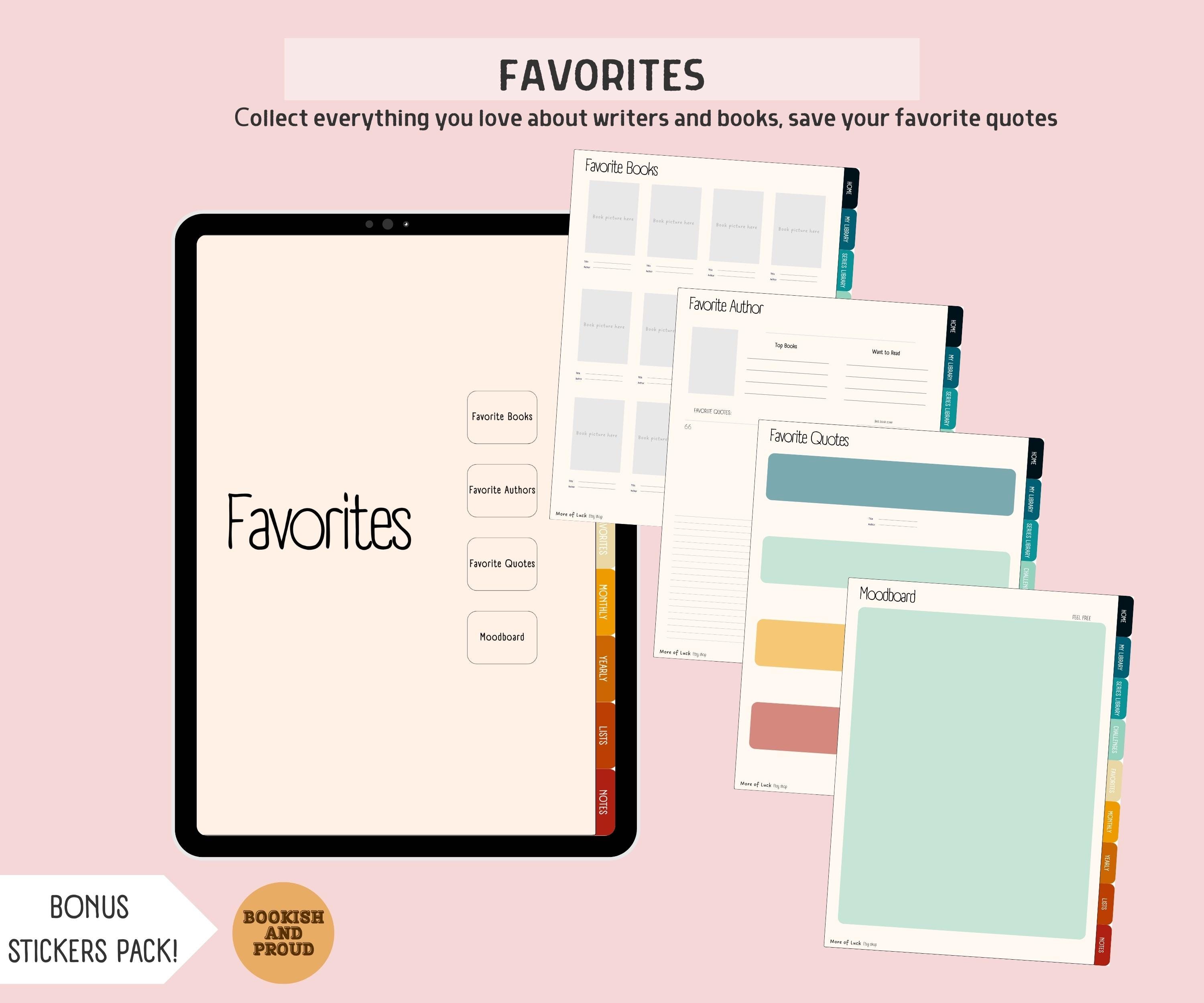 Digital Reading Journal for Goodnote, Reading Planner, Reading Tracker, Book Tracker, Digital ...