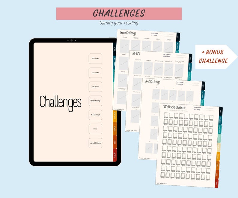 Reading Journal for iPad + BONUS STICKER PACK, Digital Book Journal ...