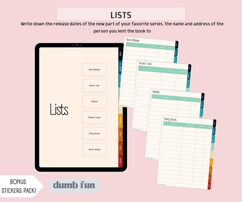 Digital Reading Journal for Goodnote, Reading Planner, Reading Tracker, Book Tracker, Digital ...