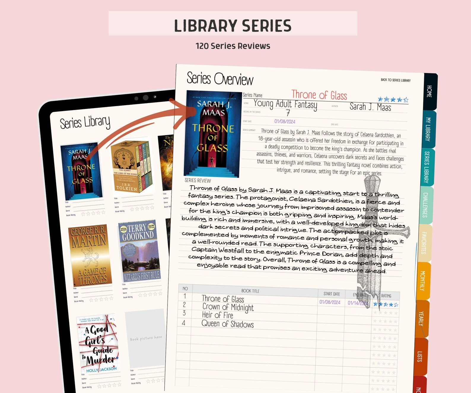 Digital Reading Journal for Goodnote, Reading Planner, Reading Tracker, Book Tracker, Digital ...
