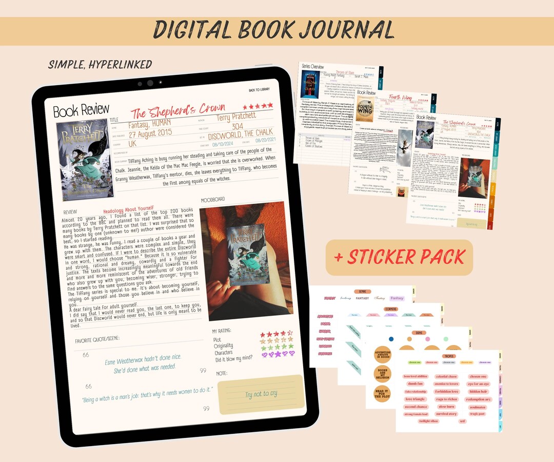 Digital Reading Journal, Reading Journal Digital, Digital Book Journal ...