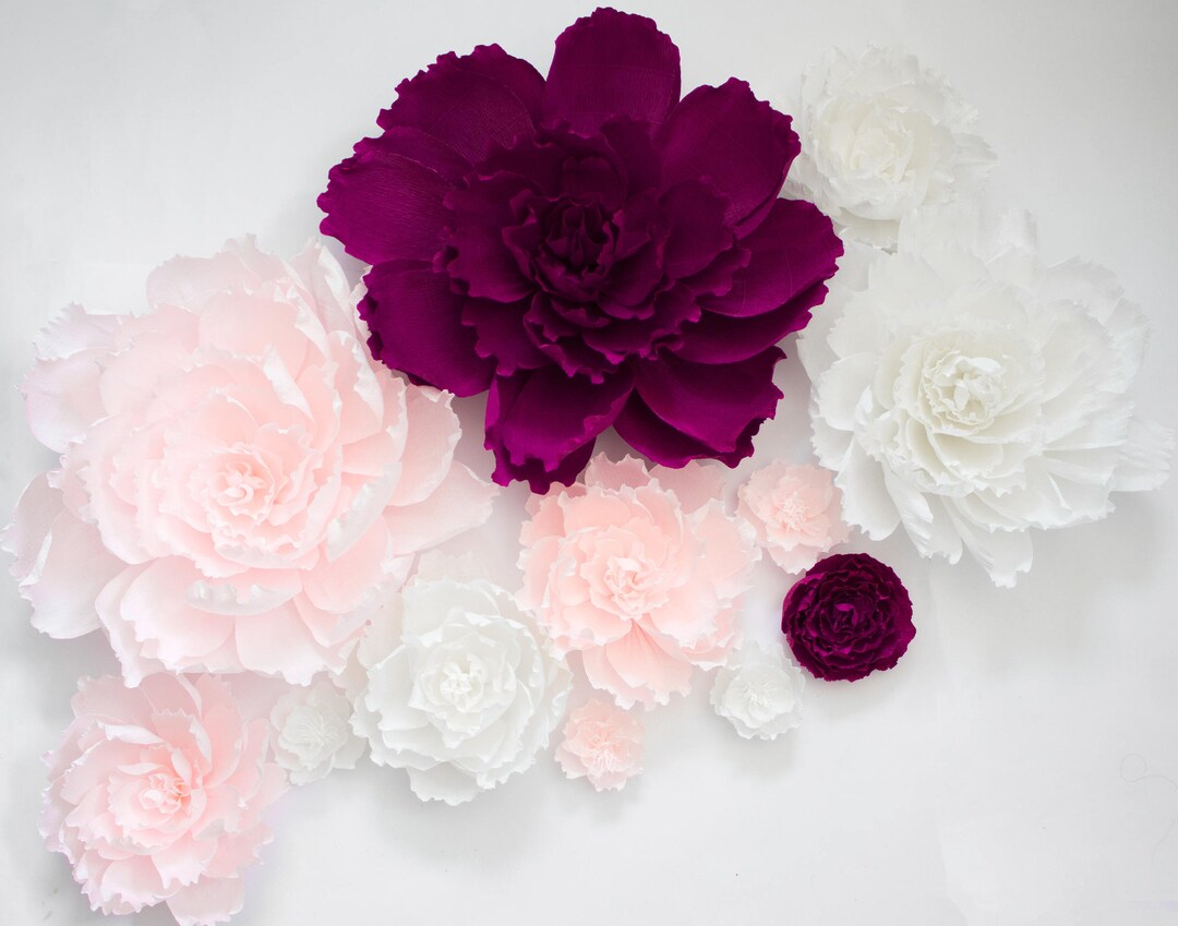 Giant Peony Backdrop for Nursery Walls, Assembled, Baby Shower Decor ...