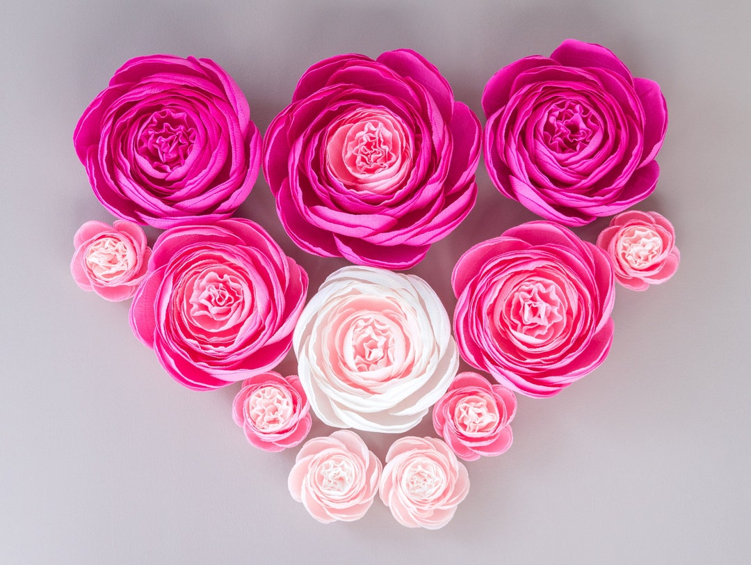 Girl Nursery Wall Flowers, Extra Large Paper Peonies, Baby Shower Decor ...