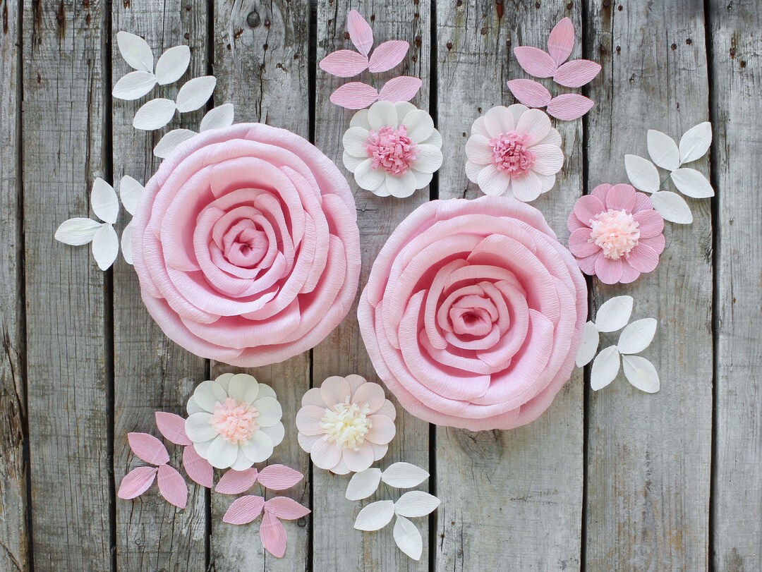 ASSEMBLED, Paper Flower Wall Decor, Baby Shower Backdrop, Wall Flowers ...