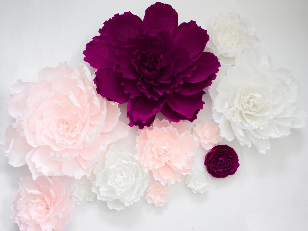 Giant Peony Backdrop for Nursery Walls, Assembled, Baby Shower Decor ...