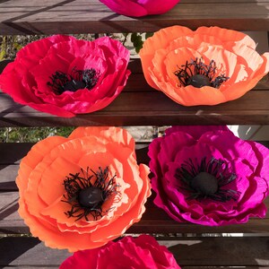 Large Paper Poppy for Wedding Arch Decor, Floral Backdrop, Table ...