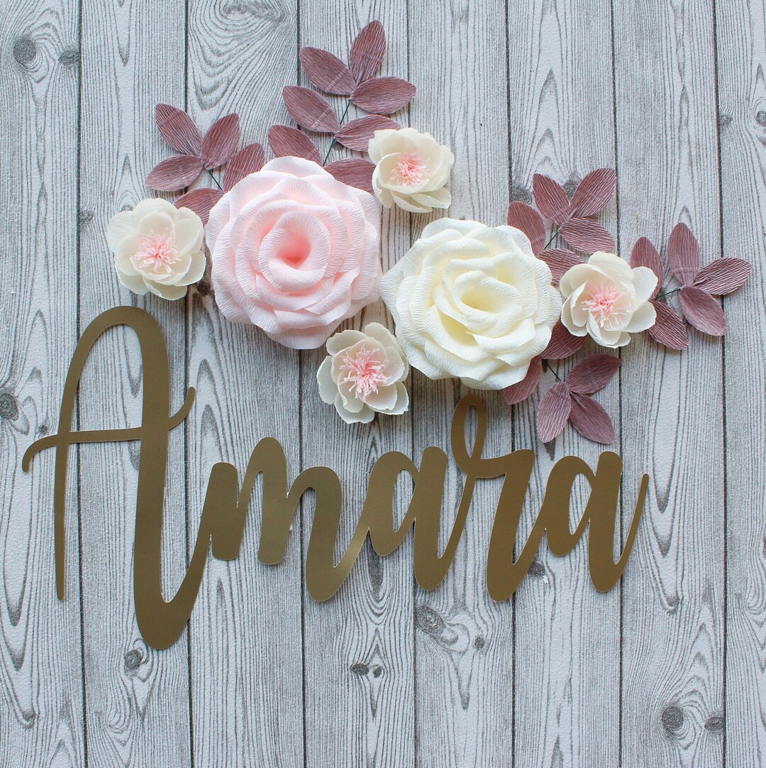 Mauve Paper Flower Set: Nursery Wall Decor, Baby Shower Flowers - Etsy